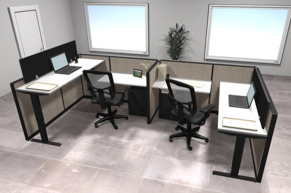 2 Pack Sit-Stand Workstations – New Life Office