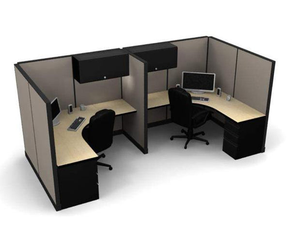 2 Pack 6x6 Workstations with 65" Panels – New Life Office