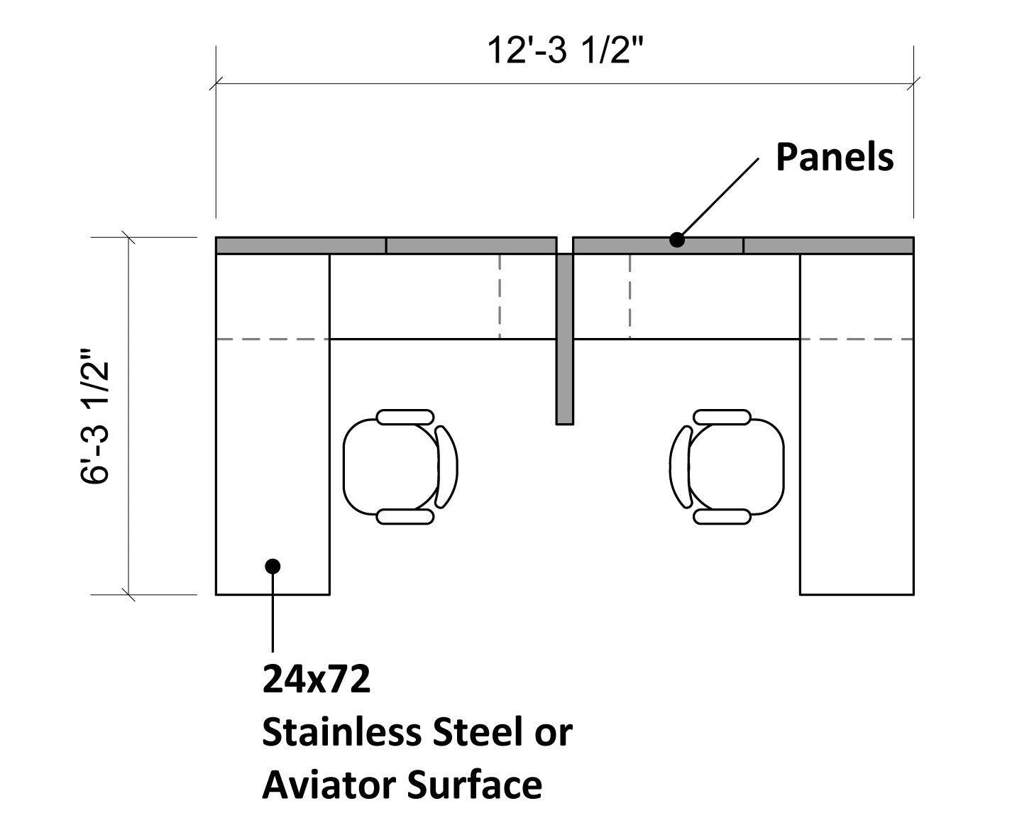 2 Person Modern Side-by-Side Workstations with Panels – New Life Office